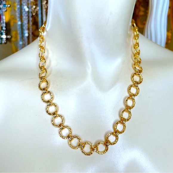 Nordstrom | Jewelry | 8k Gold Plated Hammered Round Link 16 To 18 ...